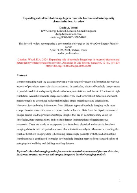 Pdf Expanding Role Of Borehole Image Logs In Reservoir Fracture And