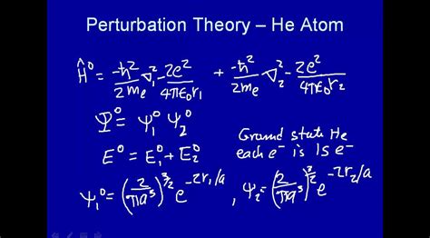 Perturbation Theory He Atom Youtube