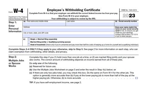 Tax Form W 4 Printable Printable Forms Free Online