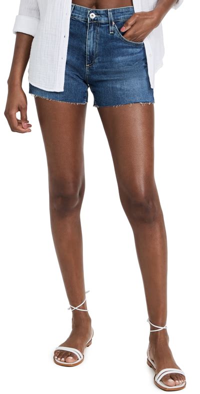 Ag Hailey Mid Rise Denim Cut Off Shorts In Sierra Mar Modesens