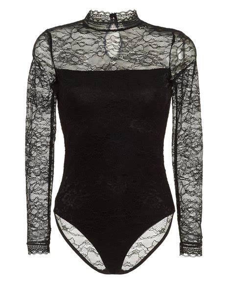 Rosemunde Womens Becka Body Hi Neck Black Lace Bodysuit