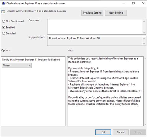 How To Disable Internet Explorer And Redirect To Microsoft Edge