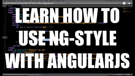 learn how to use ng style with angularjs youtube