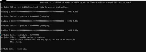 device signature 0x000000 using arduino uno as isp avrdude stk500