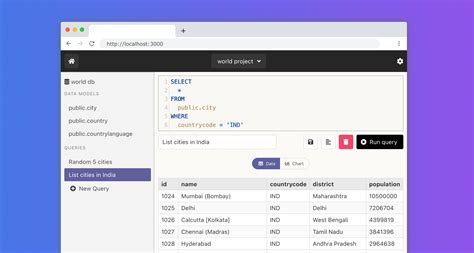 a golang based in browser database ide and cli for your dev data workflows