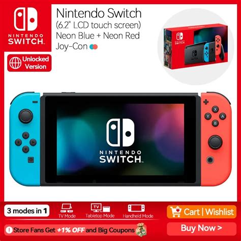 Nintendo Switch With Blue Red Or Grey Joy Con 6 2 Inch Lcd Touch Screen