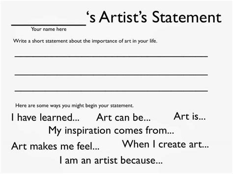 The Guide To Writing An Artist Statement The Artist