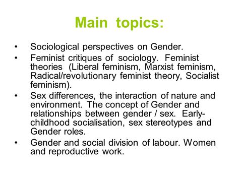 Gender Sociology Prof Vida Kanopiene Department Of Social Policy