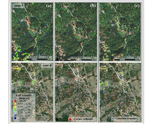 Dinsar Displacement Rate Maps In Pre Intervention Phase A Position
