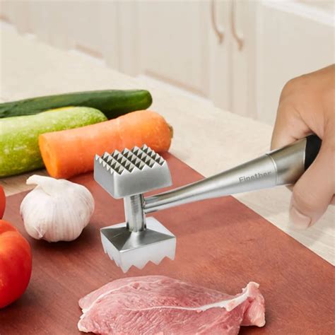 Finether High Grade Aluminum Meat Tenderizer Meat Smashing Hamburger