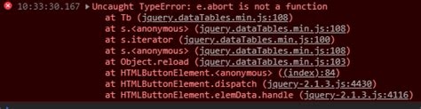 jquery datatables with ajax function throws error on ajax reload