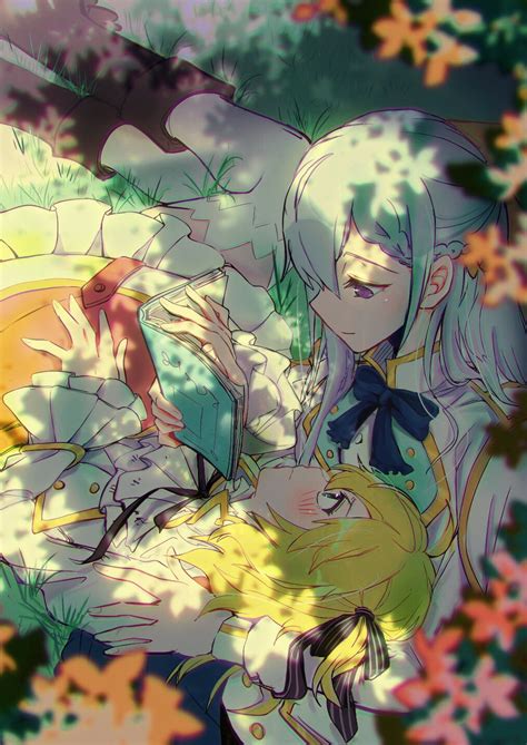 Safebooru 2girls Ahoge Anisphia Wynn Palettia Blonde Hair Blush Book