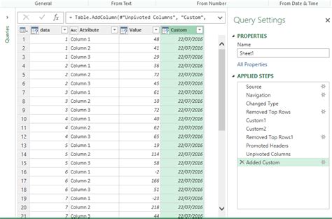 convert a cell value into a column with power query excelerator bi