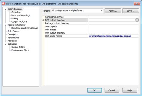 what project options to use for open source delphi packages stack