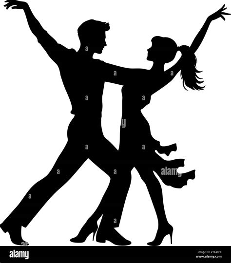 Couple Dancing Silhouette Vector Illustration Stock Vector Image And Art