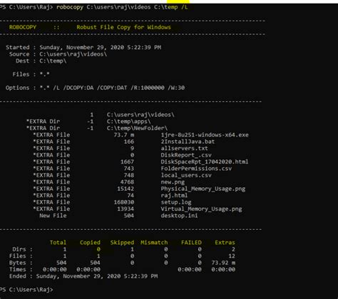 robocopy command with examples in powershell