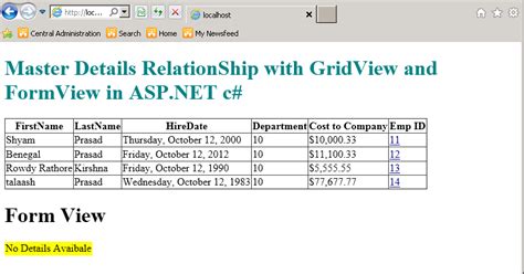 asp 4 tutorials master details relationship in c gridview