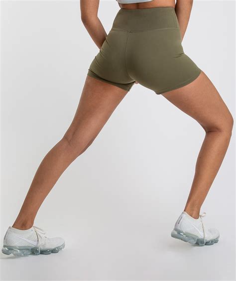 Gymshark Dreamy High Waisted Shorts Khaki 1