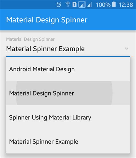 android material design spinner dropdown example viral
