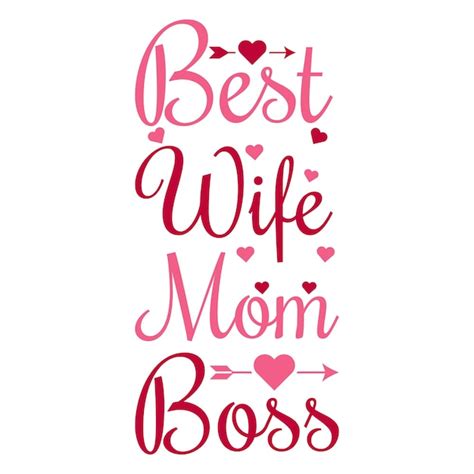 Premium Vector Best Wife Mom Boss Mothers Day Colorful Typography