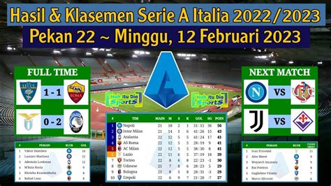 Hasil Liga Italia Tadi Malam Lazio Vs Atalanta Klasemen Serie A
