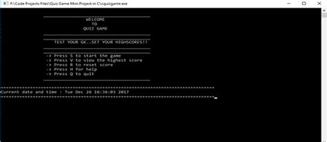 get simple quiz game in c programming with source code