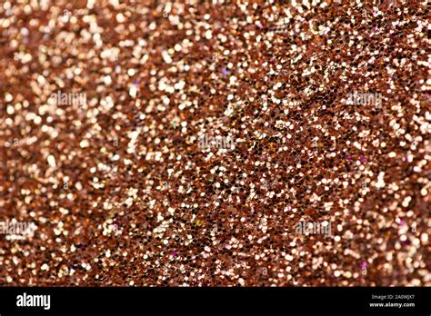 Macro Abstract Background Of Shimmering Copper Glitter Texture Stock