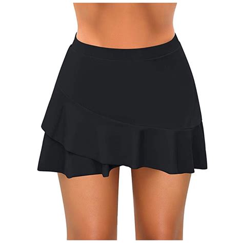 Women High Waisted Swim Skirt Long Skirted Swimsuit Bottom Athletic