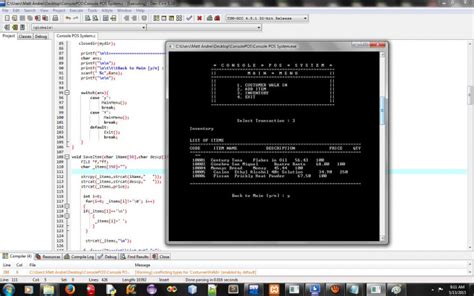 console pos system in c language free source code
