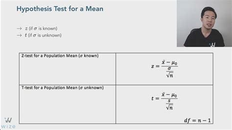 Hypothesis Test For A Mean Wize University Statistics Textbook Wizeprep
