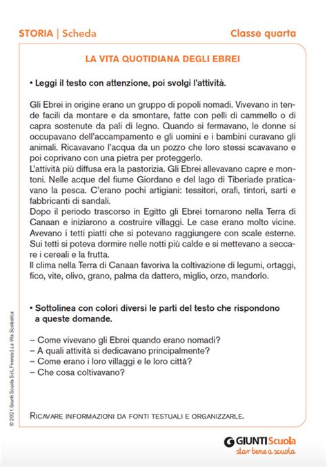 La Vita Quotidiana Degli Ebrei Giunti Scuola