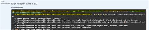 mvc invalidoperationexception unable to resolve service for