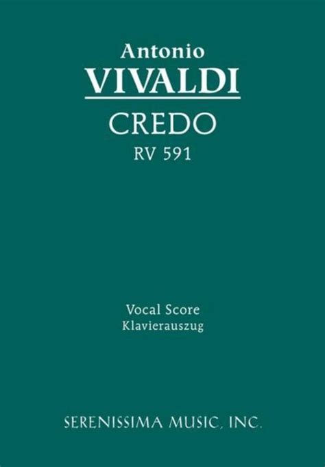 Credo Rv 591 Antonio Vivaldi 9781932419528 Boeken