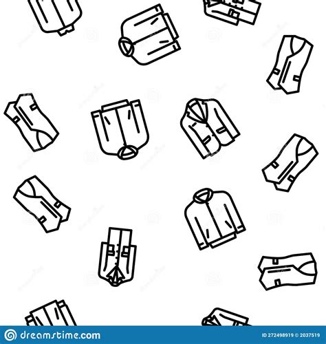 Outerwear Male Clothes Vector Seamless Pattern Stock Vector