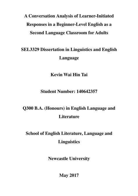 pdf a conversation analysis of learner initiated responses in a