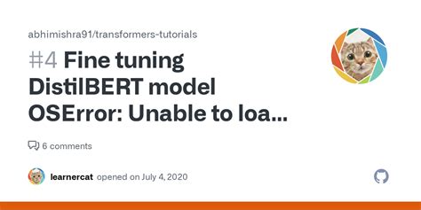 fine tuning distilbert model oserror unable to load weights from