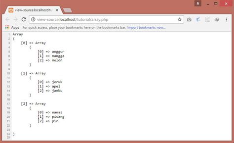 array pada php