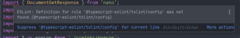 eslint definition for rule typescript eslint tslint config was not