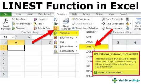 linest function in excel how to use linest in excel