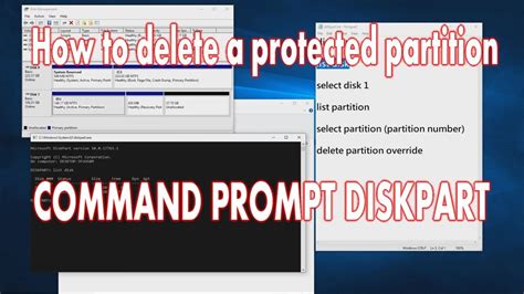 how to delete a protected partition command prompt diskpart youtube