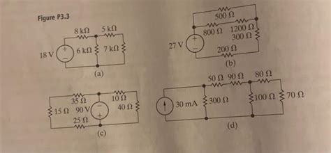 Solved 3 3 For Each Of The Circuits Shown In Fig P3 3 A