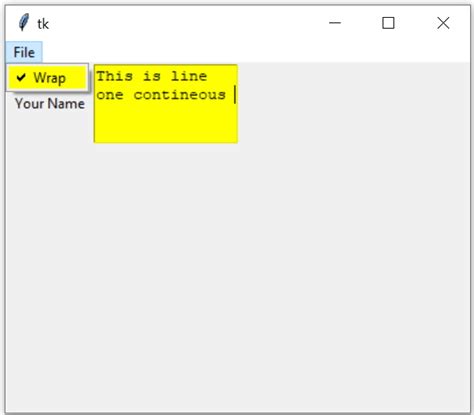 python tkinter text wrap