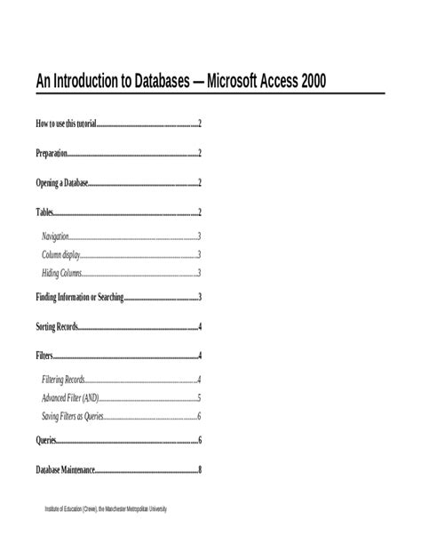 Microsoft Access Tutorial 7 Hours Of Beginner To Advanced Doc