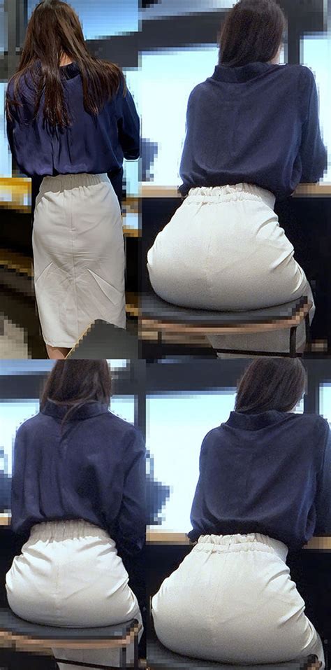 Gcolle 街撮りお尻部 ピチピチタイトスカート026 エロさ漂うハイスペック美女の白スカートの突き出し尻！！