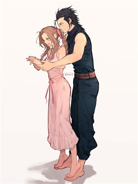 Aerith Gainsborough And Zack Fair Final Fantasy And 2 More Drawn By