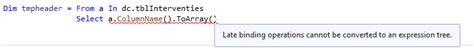 get all column names of a dataclass into string array using