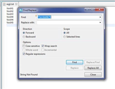 regex eclipse how to replace delete lines stack overflow