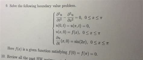 Solved Solve The Following Boundary Value Problem Here