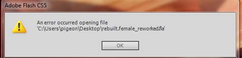solved an error occurred opening file flash can not pars adobe