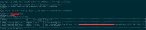 mysql错误修复记录：table xx is marked as crashed and should be repaired 小志工作室